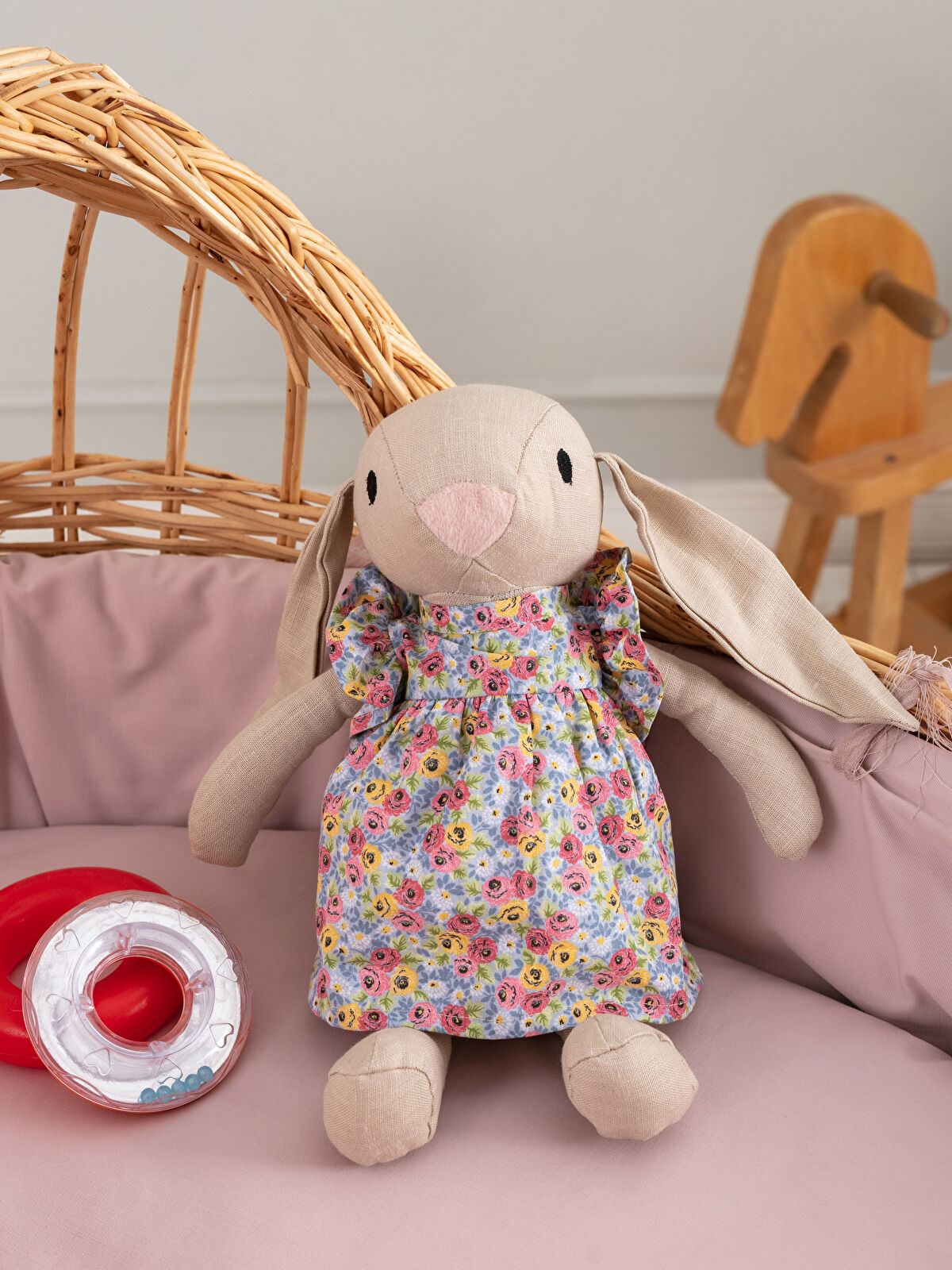 Tavşan Dolgulu Bebek Kırlent 30 Cm