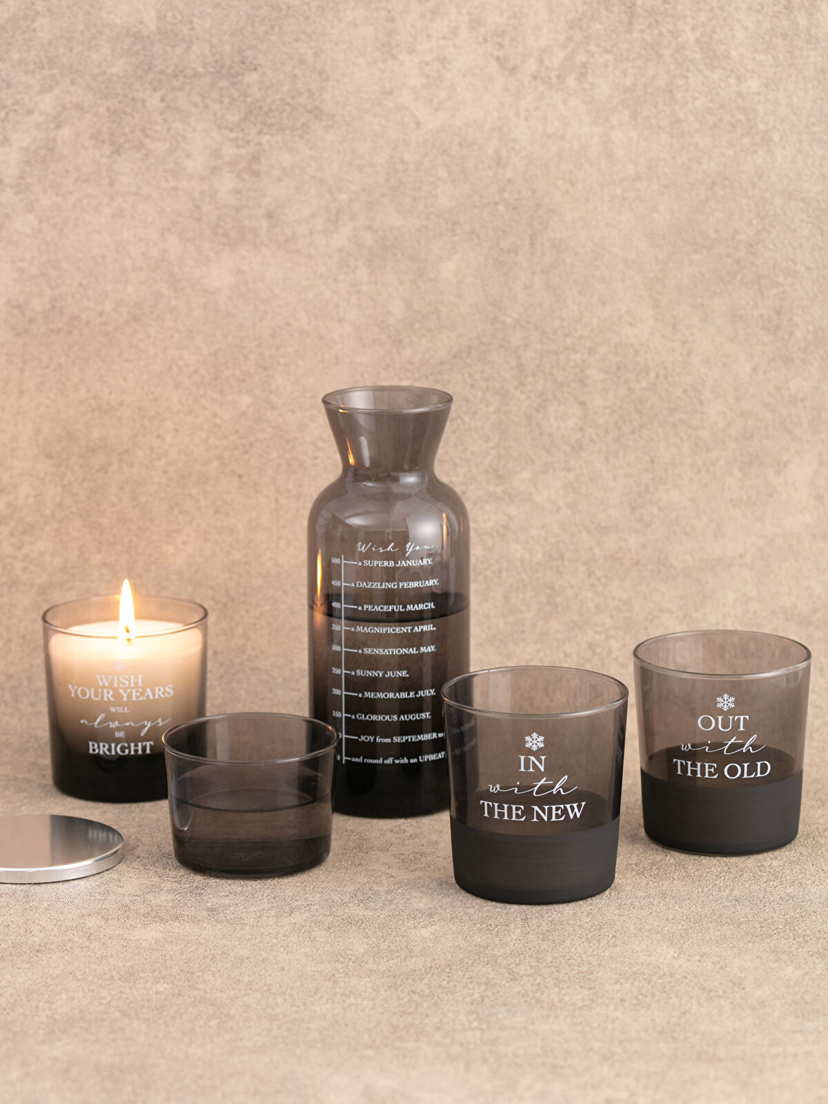 Yazı Baskılı Cam Hediye Seti 4'lü