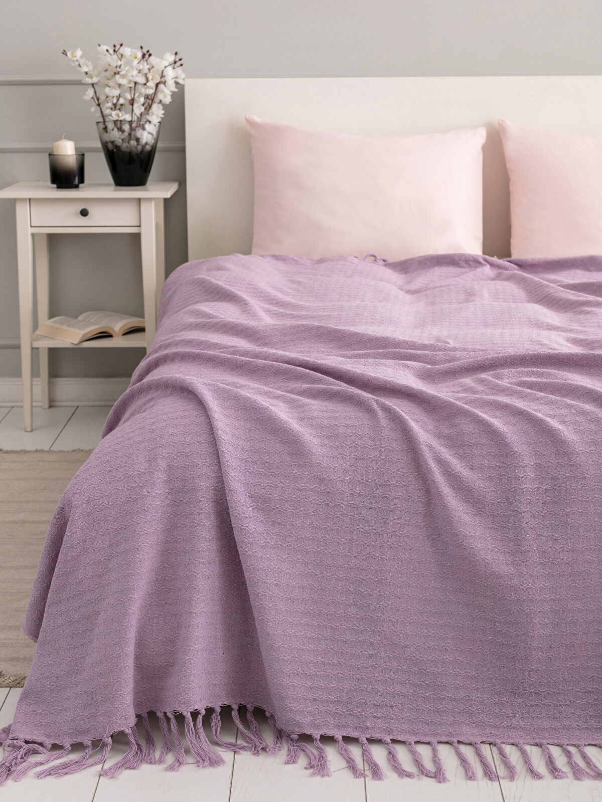 Çift Kişilik Püsküllü Yatak Örtüsü 200x230 Cm