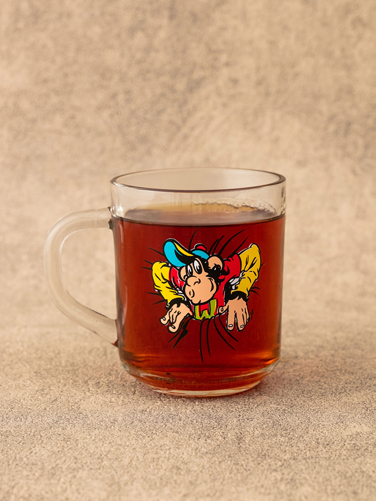 Nostaljik Maymun Baskılı Cam Kupa Bardak 260 Ml