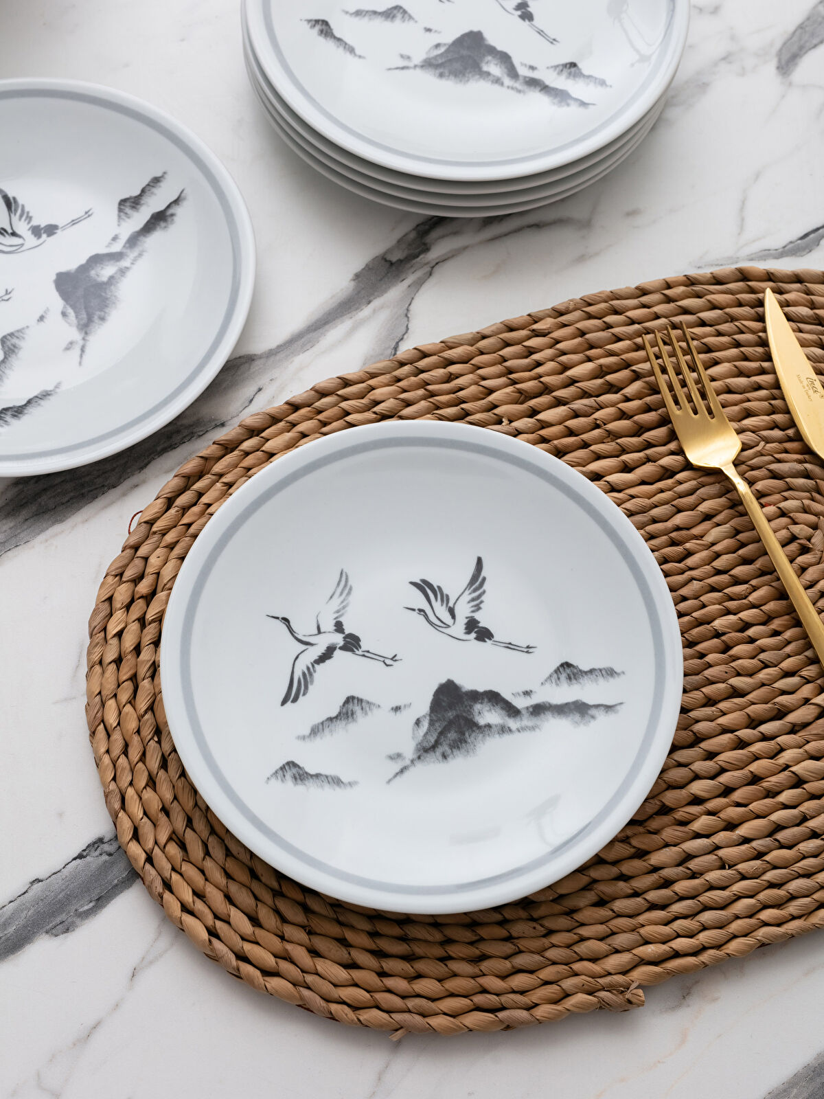 Baskılı Porselen Tabak 6'lı 21 Cm