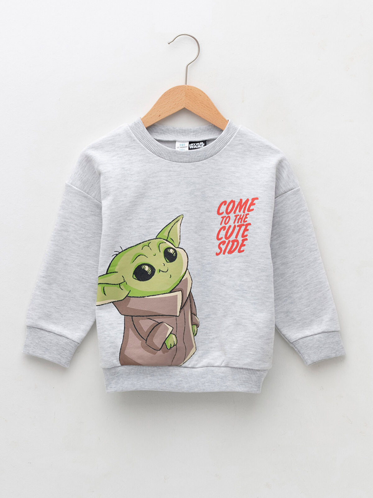 Bisiklet Yaka Uzun Kollu Star Wars Baskılı Erkek Bebek Sweatshirt