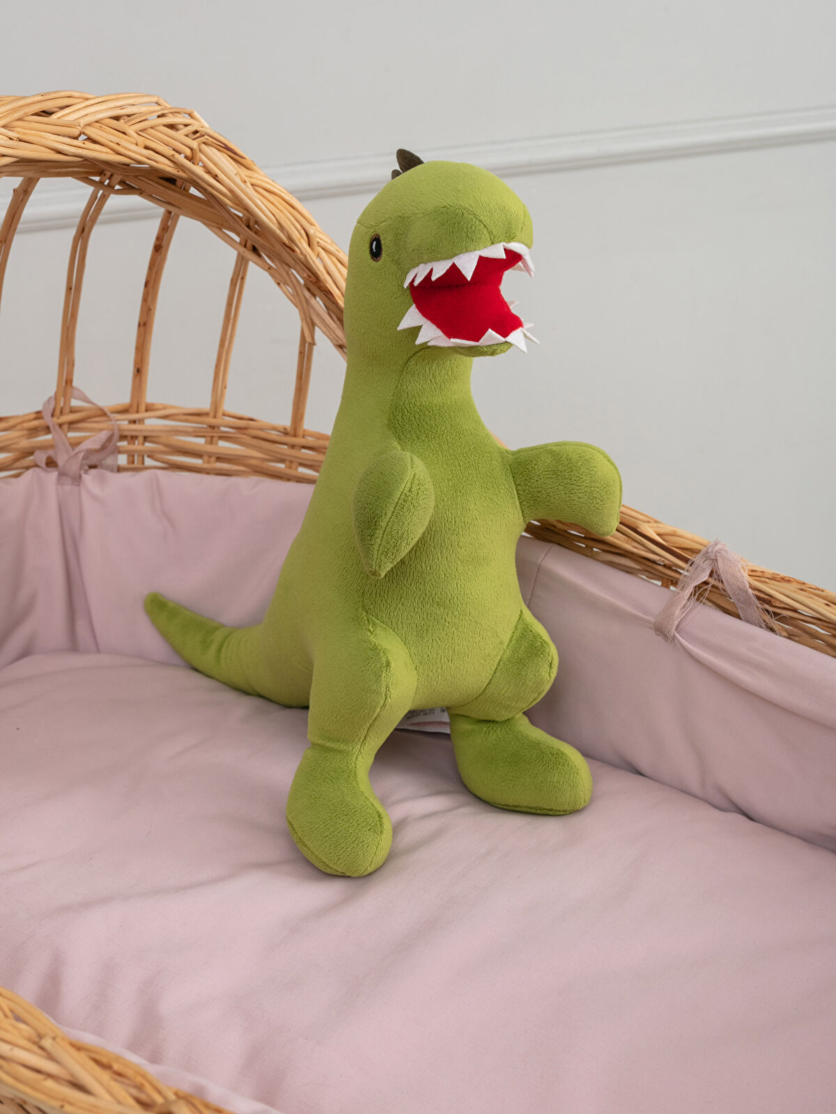 Pelüş Dolgulu Nakışlı Bebek Dinazor Kırlent