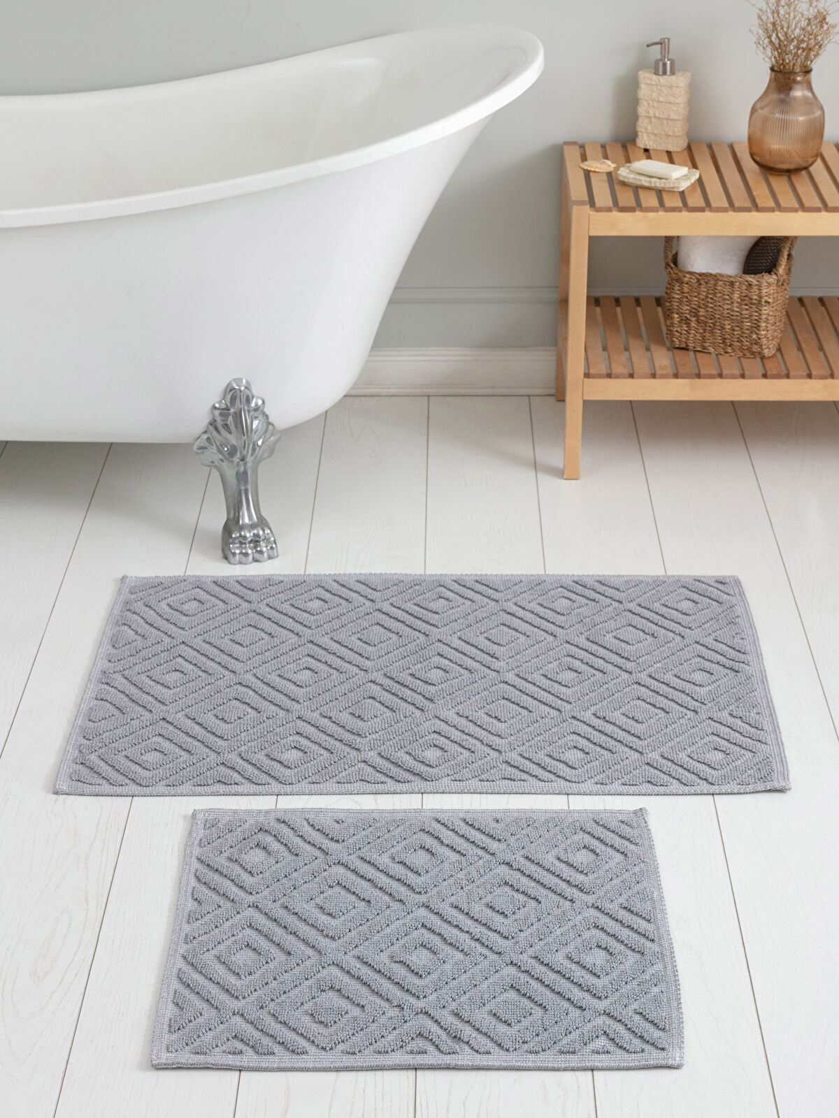 Kendinden Desenli Banyo Paspası 2'li