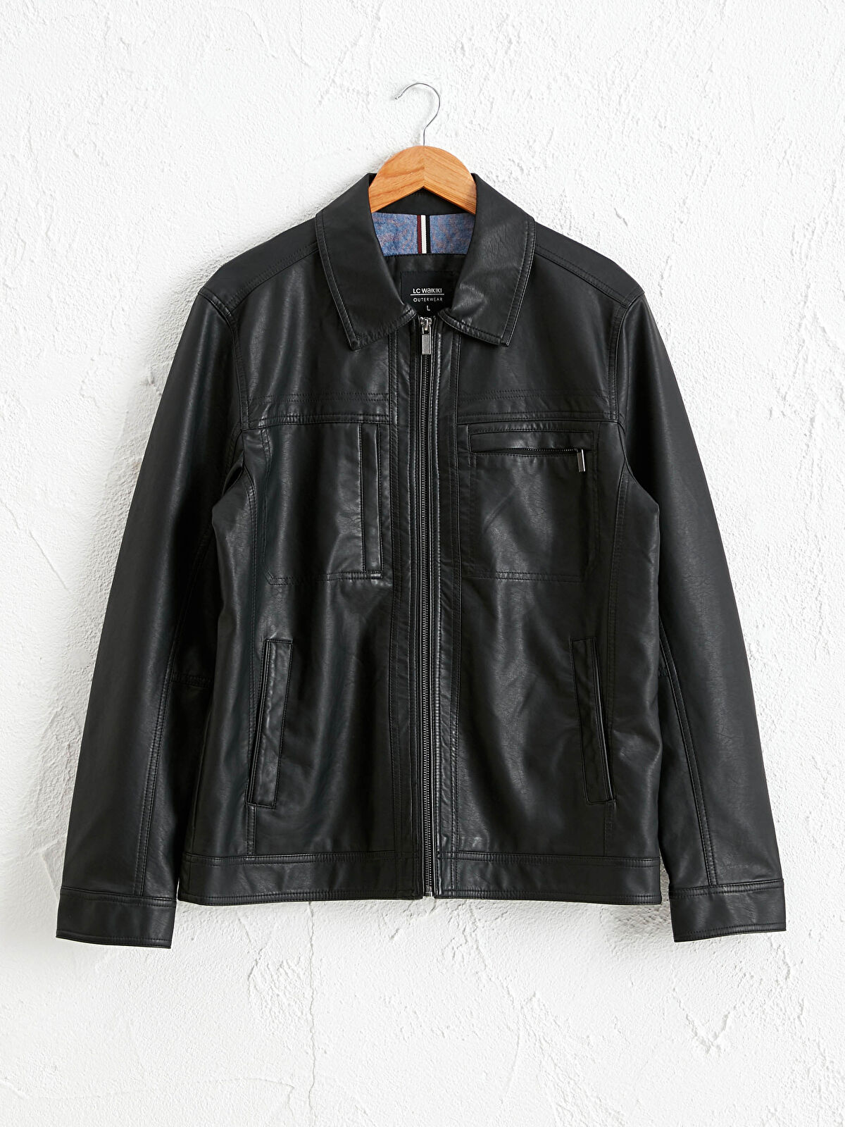 LCW CLASSIC Rahat Kalıp Deri Görünümlü Mont