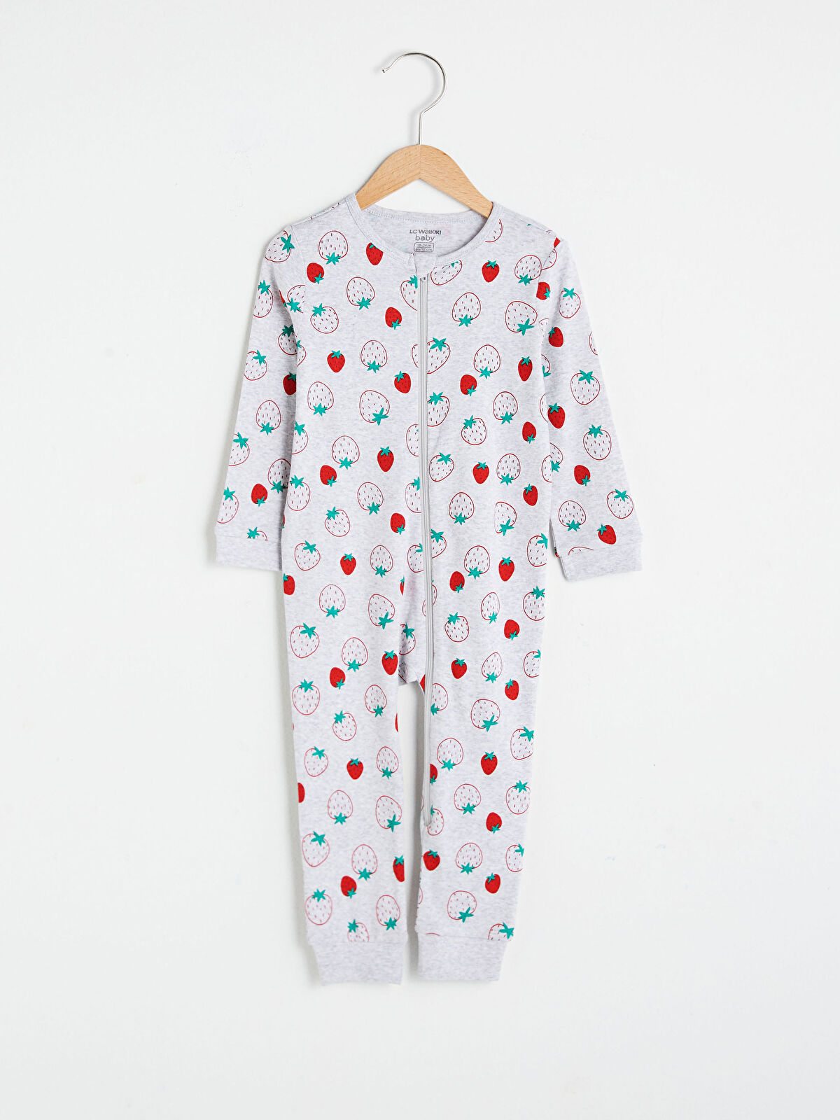 Bisiklet Yaka Uzun Kol Fermuarlı Baskılı Kız Bebek Tulum