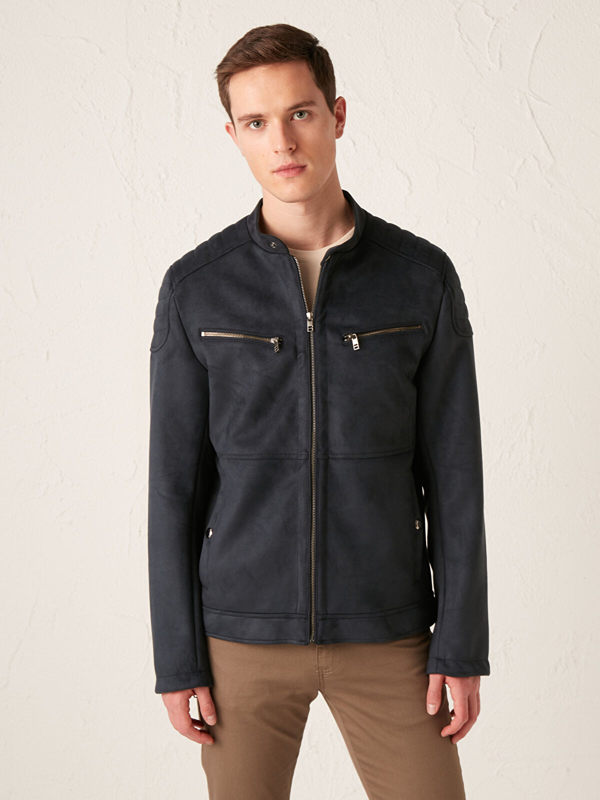 LCW VISION Slim Fit İnce Süet Mont