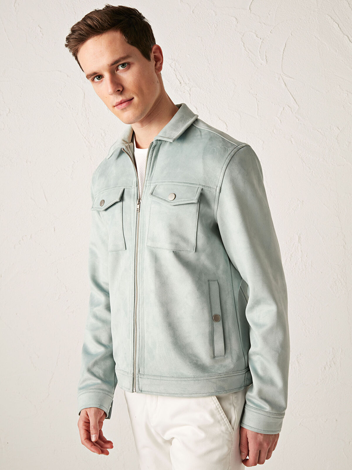 LCW VISION Slim Fit İnce Süet Mont