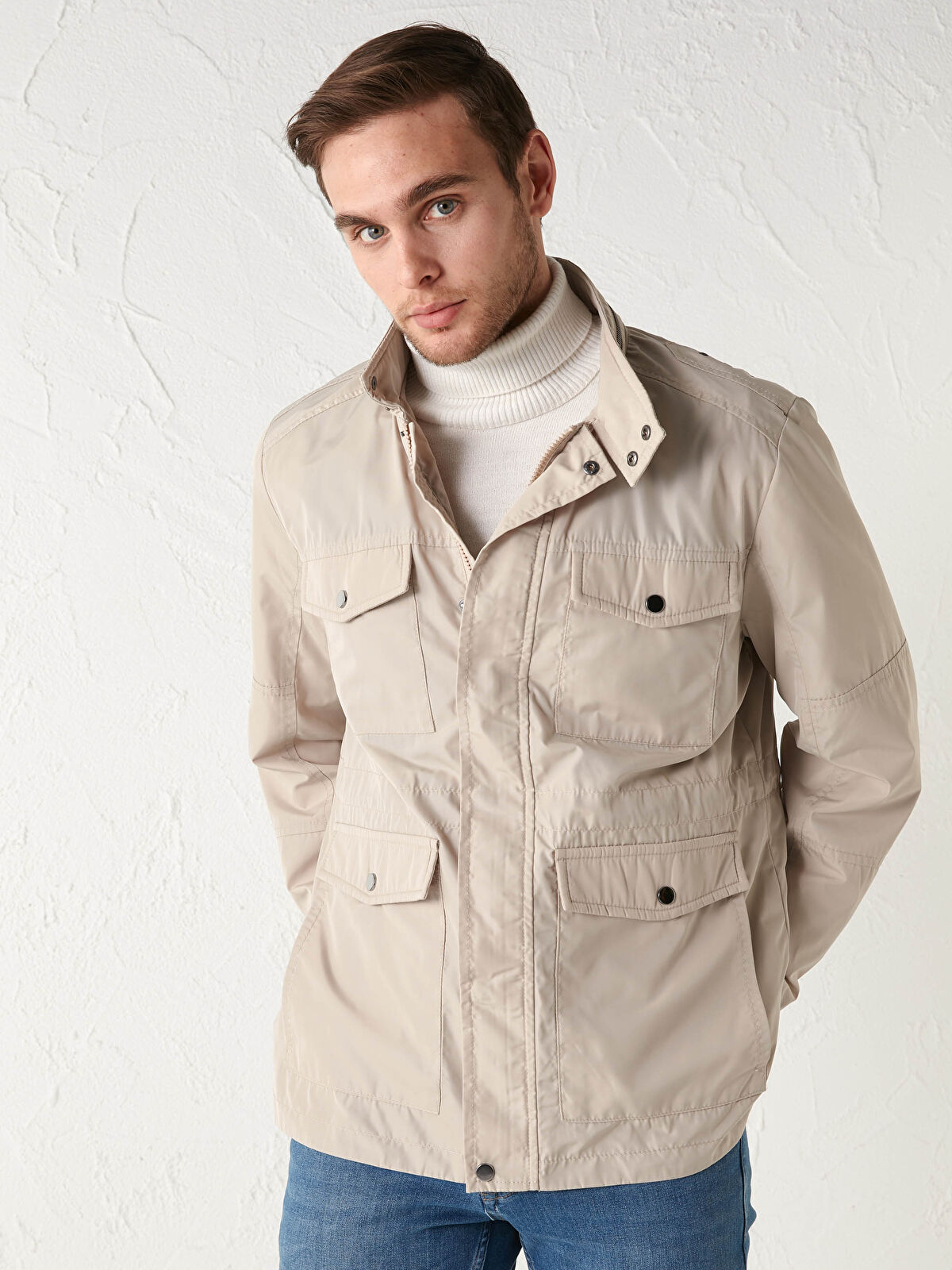 LCW VISION Slim Fit Dik Yaka İnce Erkek Mont