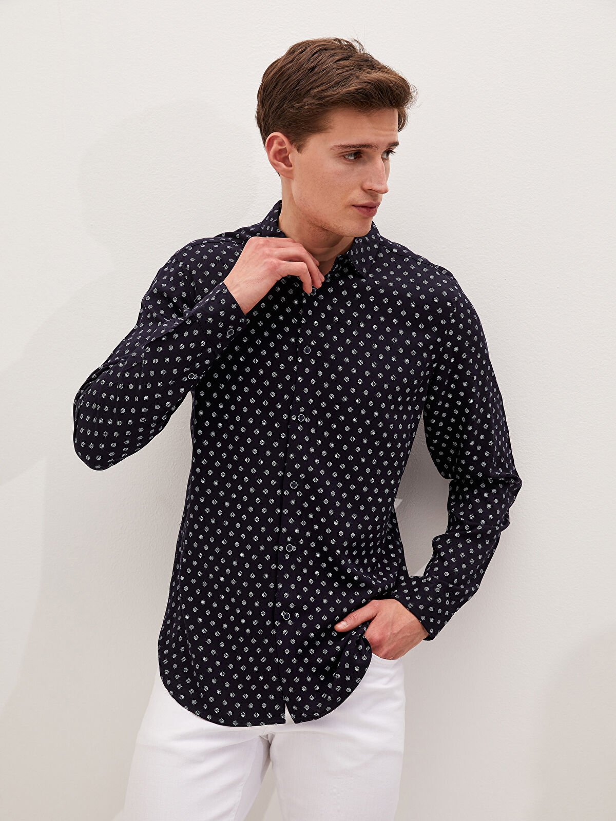 LCW VISION Slim Fit Uzun Kollu Viskon Gömlek