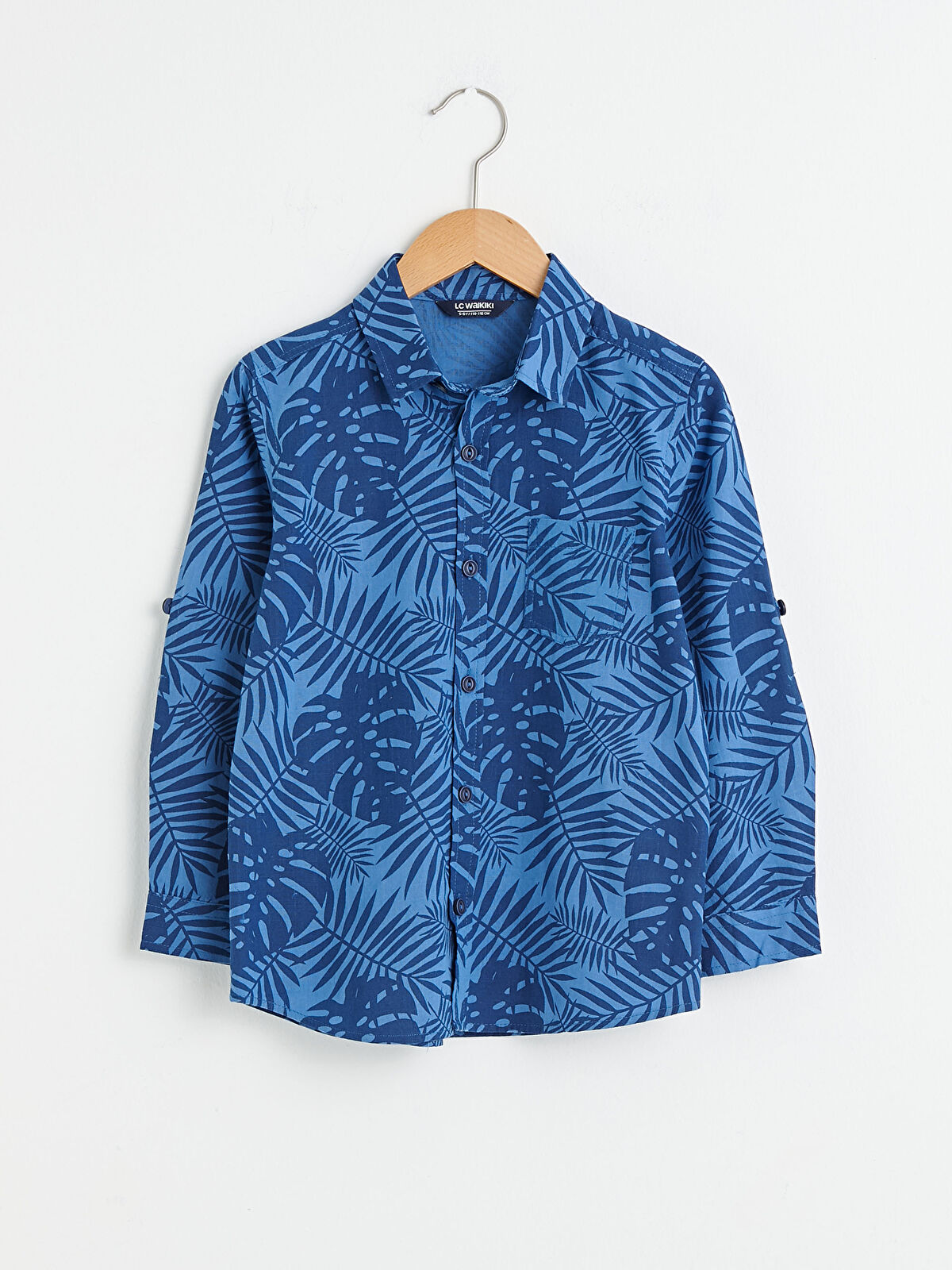 Desenli Uzun Kollu Erkek Çocuk Poplin Gömlek