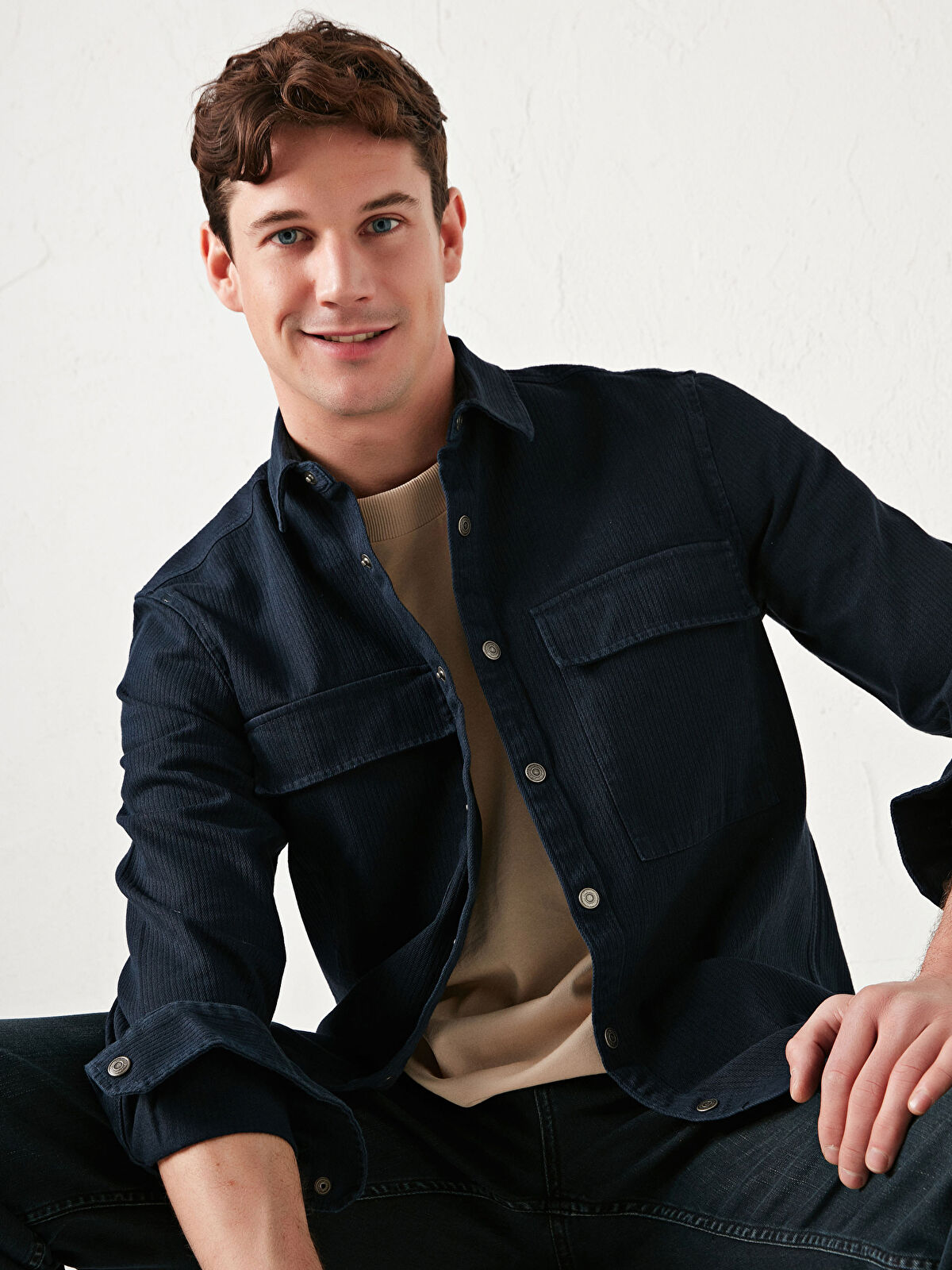 LCW CASUAL Regular Fit Uzun Kollu Armürlü Gömlek