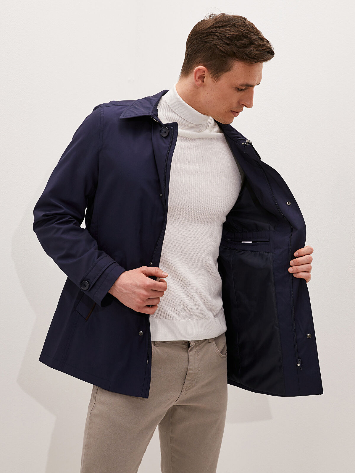 LCW CLASSIC Gömlek Yaka Uzun Kollu İnce Erkek Mont LCW CLASSIC Gömlek Yaka Uzun Kollu İnce Erkek Mont