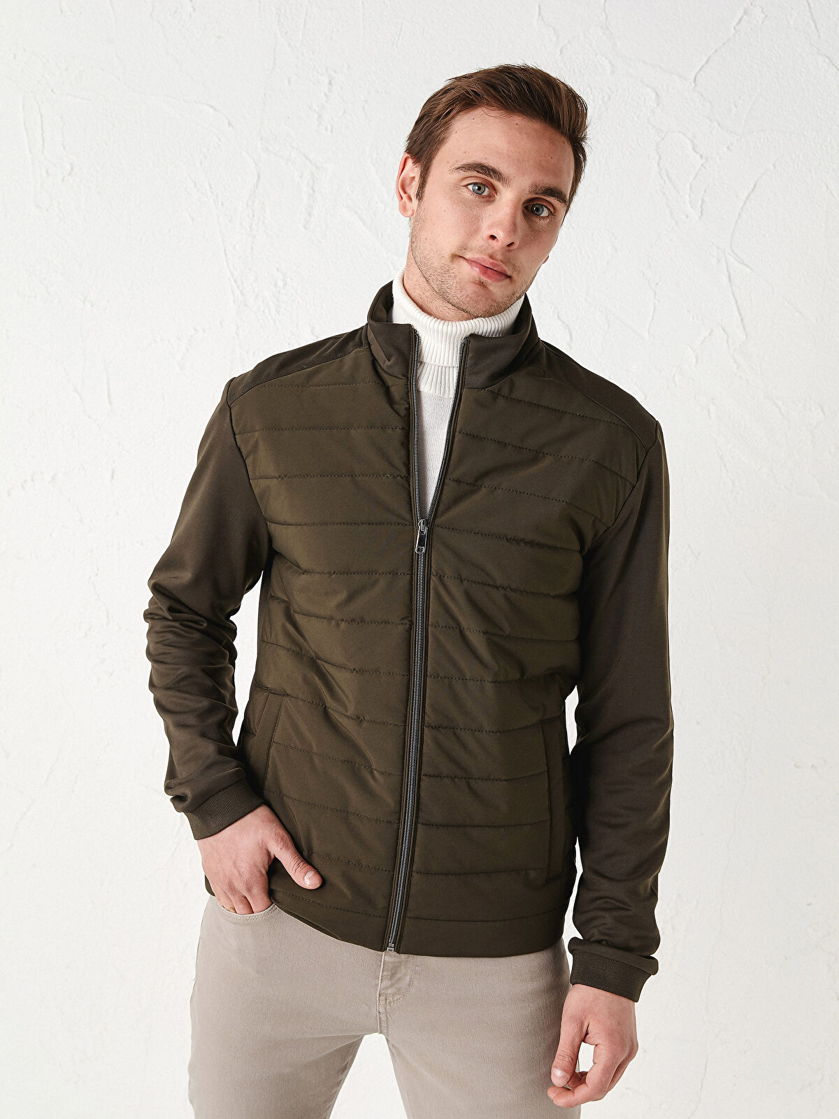 LCW VISION Slim Fit Dik Yaka İnce Erkek Mont