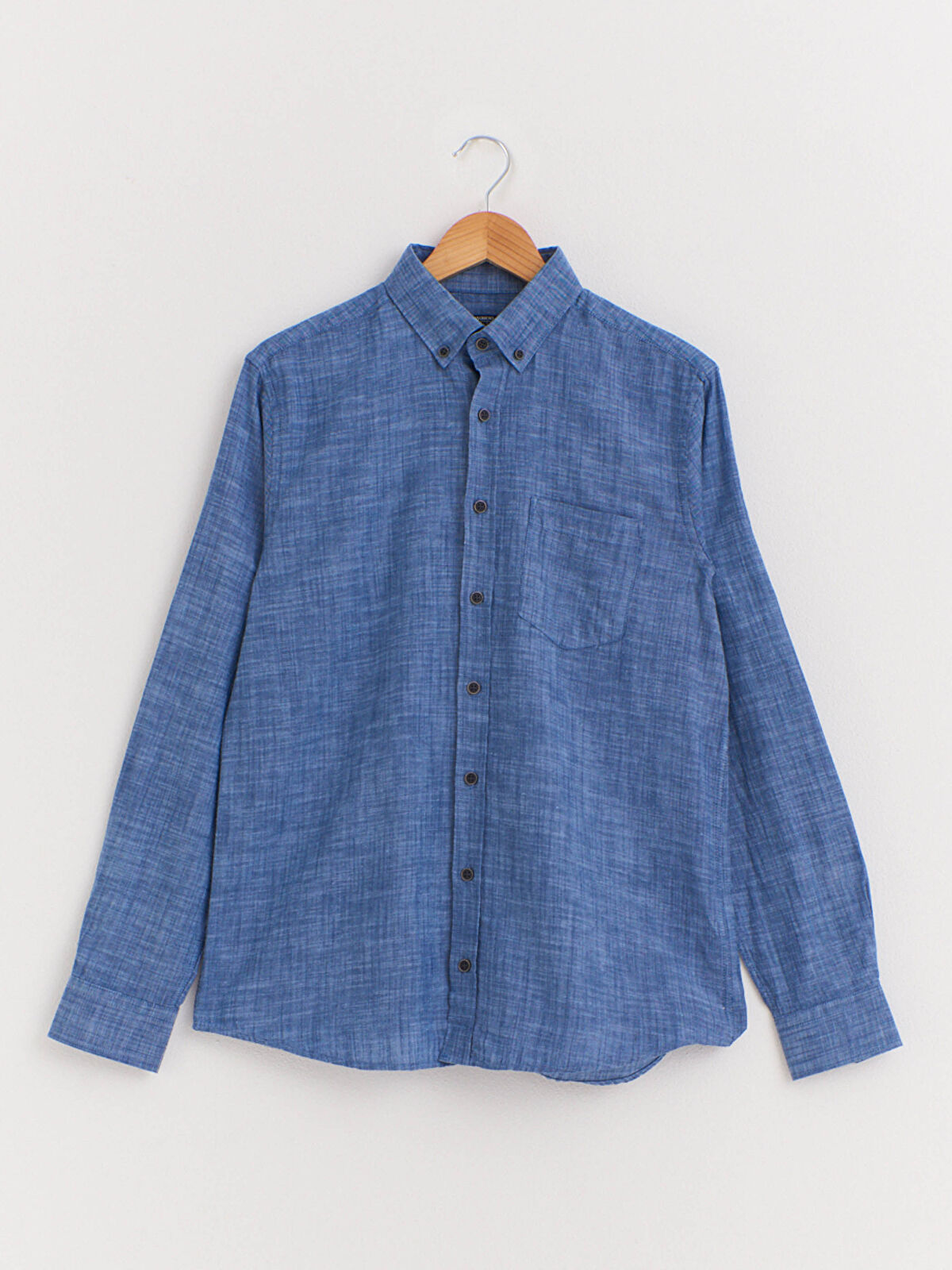 LCW BASIC Regular Fit Uzun Kollu Keten Karışımlı Erkek Gömlek