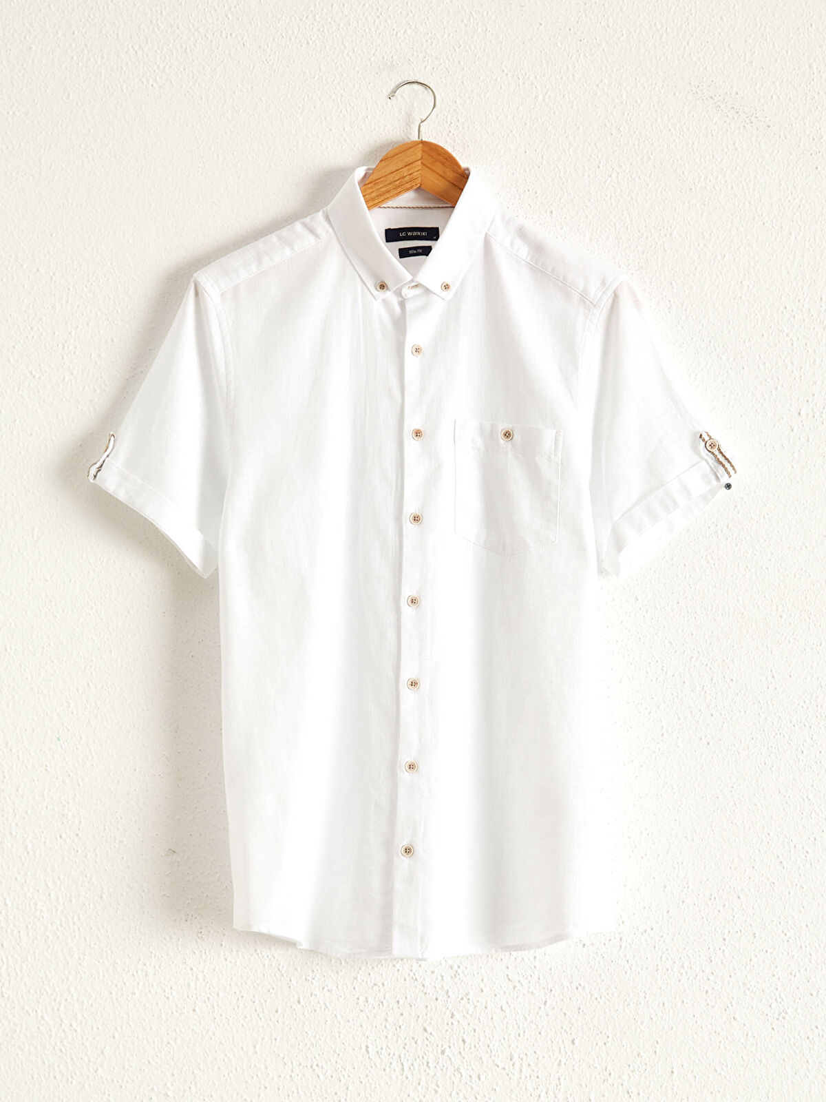 LCW CLASSIC Slim Fit Kısa Kollu Desenli Erkek Gömlek