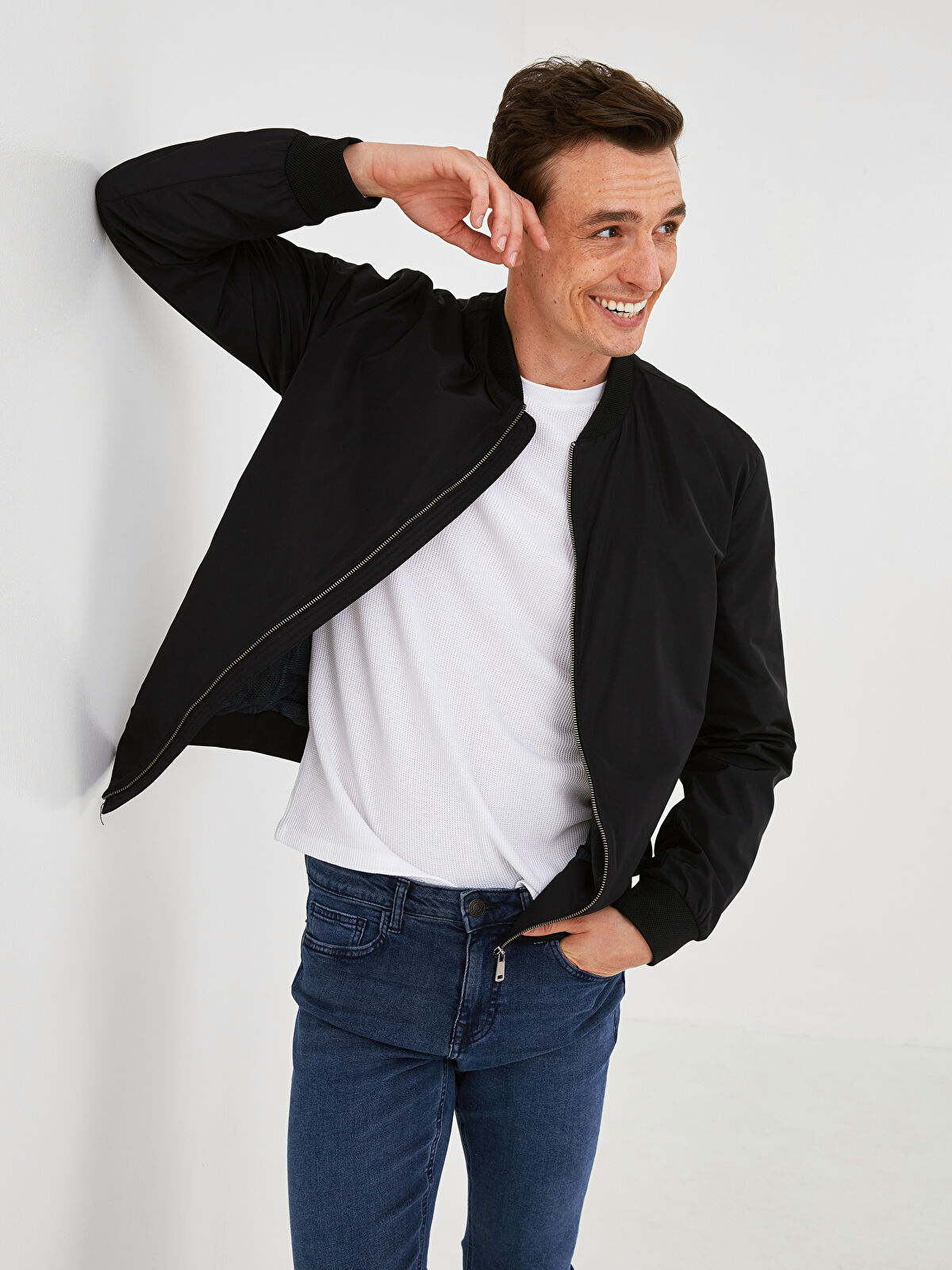 LCW VISION Slim Fit Kolej Yaka Bomber Mont