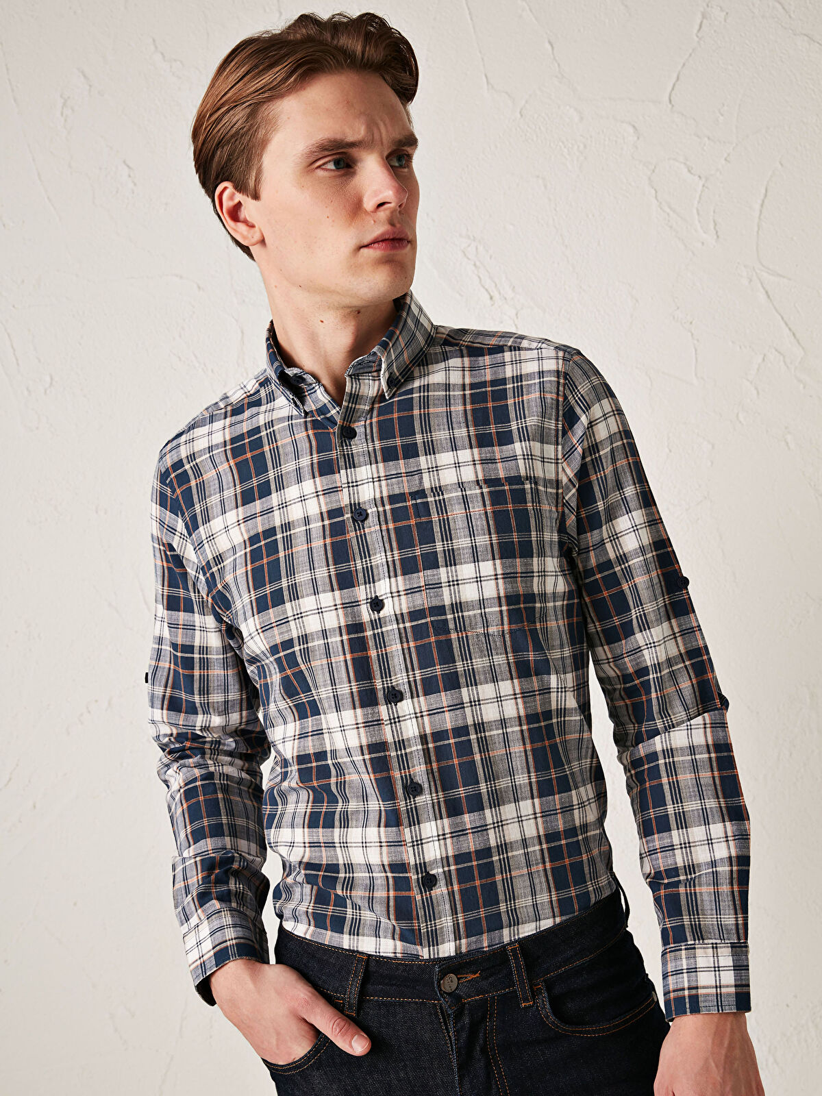 LCW CLASSIC Regular Fit Uzun Kollu Ekose Poplin Erkek Gömlek