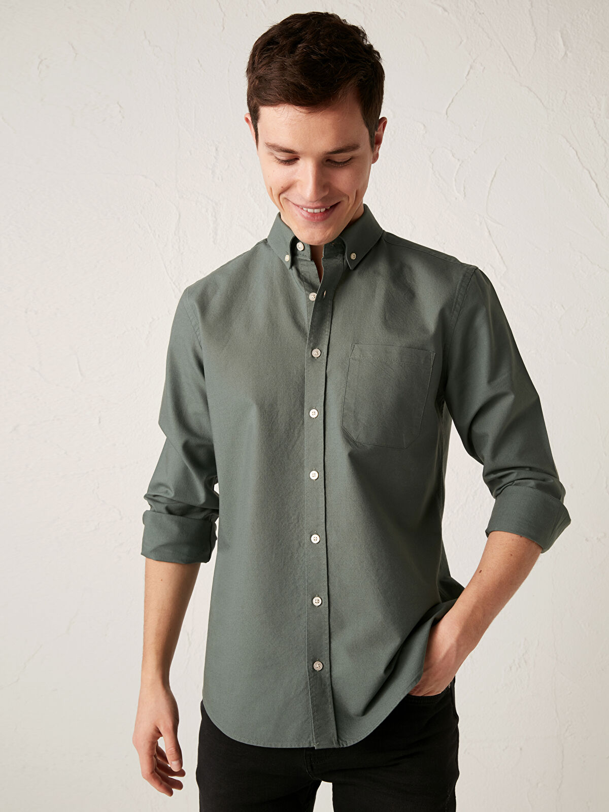 LCW BASIC Regular Fit Uzun Kollu Oxford Gömlek