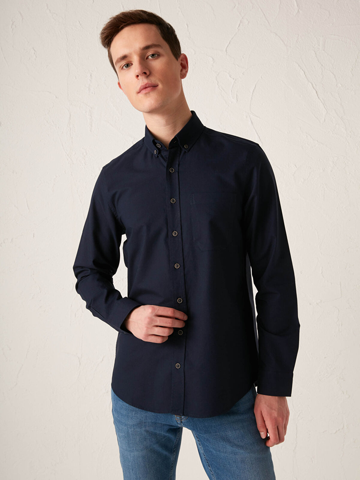 LCW BASIC Regular Fit Uzun Kollu Oxford Gömlek