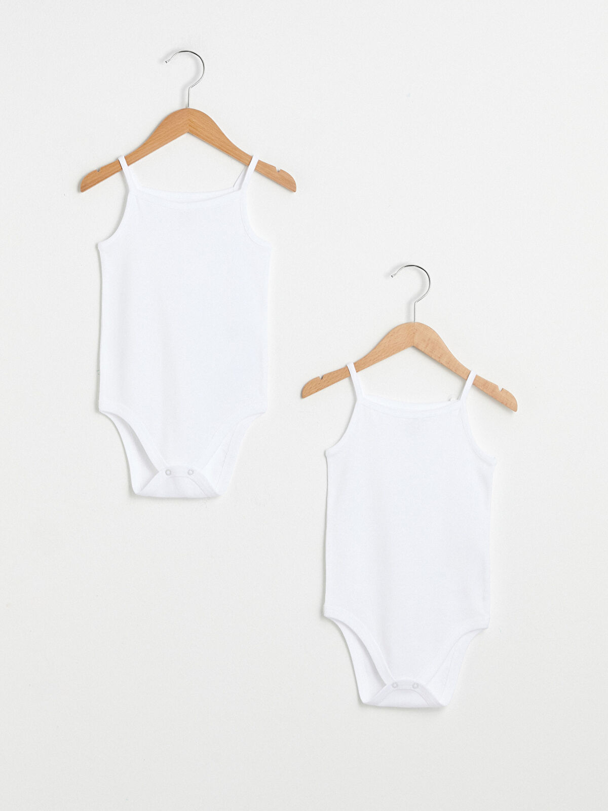 Askılı Pamuklu Kız Bebek Çıtçıtlı Body 2'li