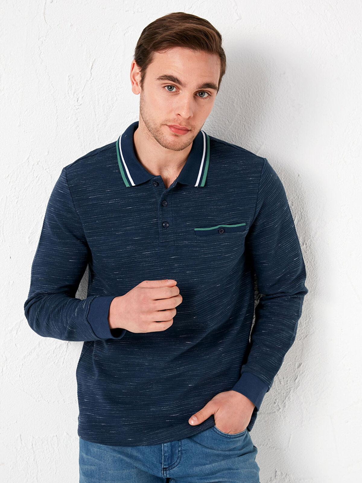 LCW CLASSIC Polo Yaka Uzun Kollu Erkek Tişört