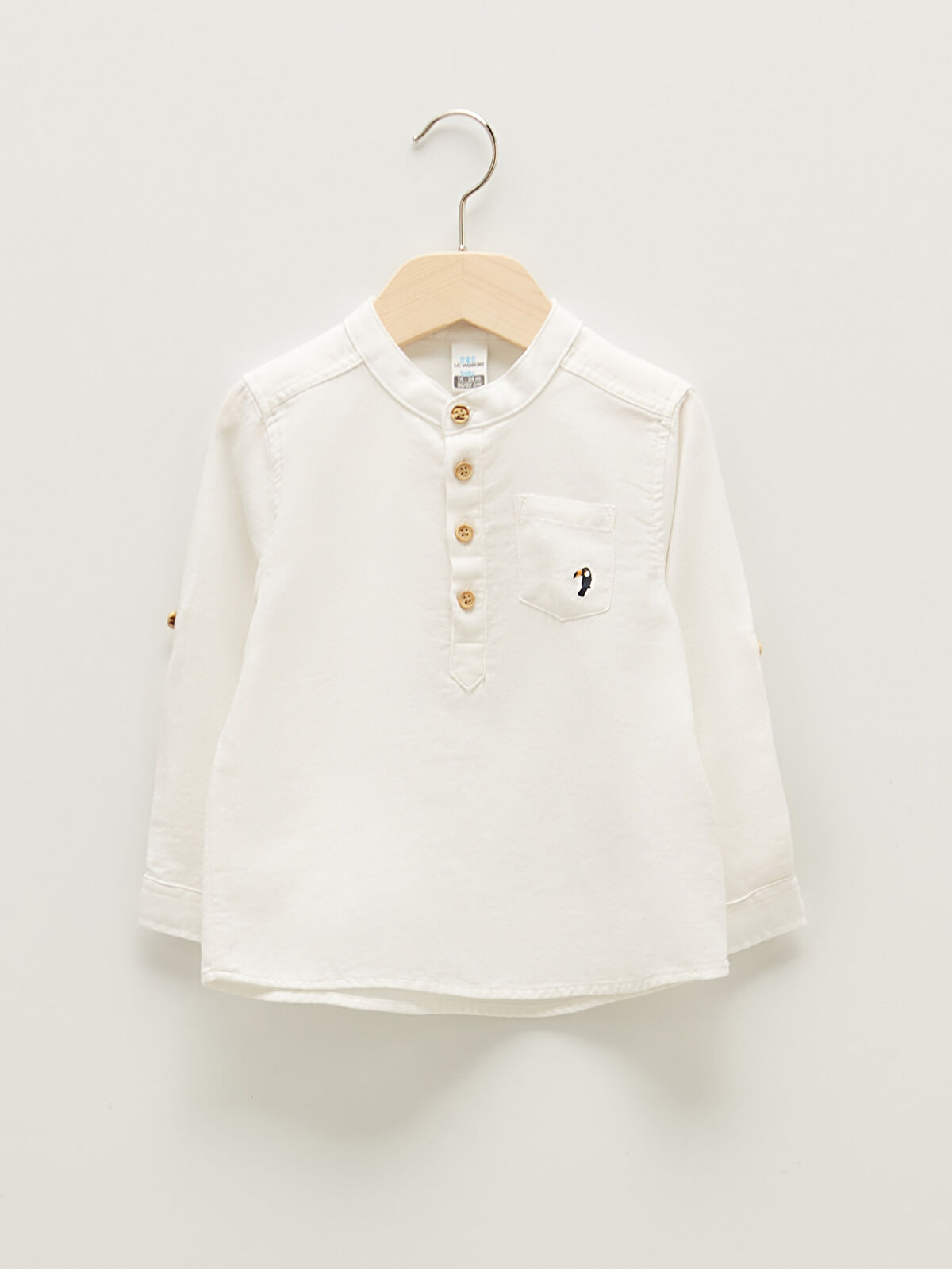 Hakim Yaka Uzun Kollu Basic Pamuklu Erkek Bebek Gömlek