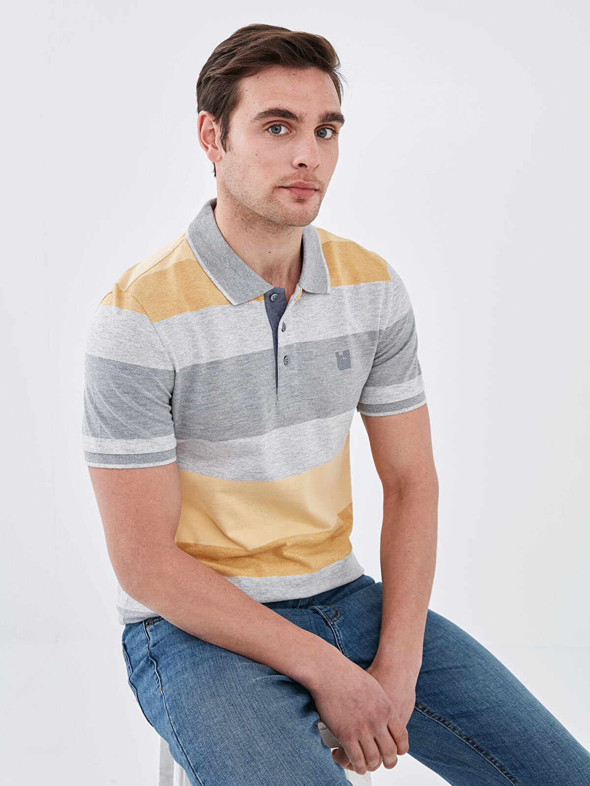 LCW CLASSIC Polo Yaka Kısa Kollu Renk Bloklu Erkek Tişört