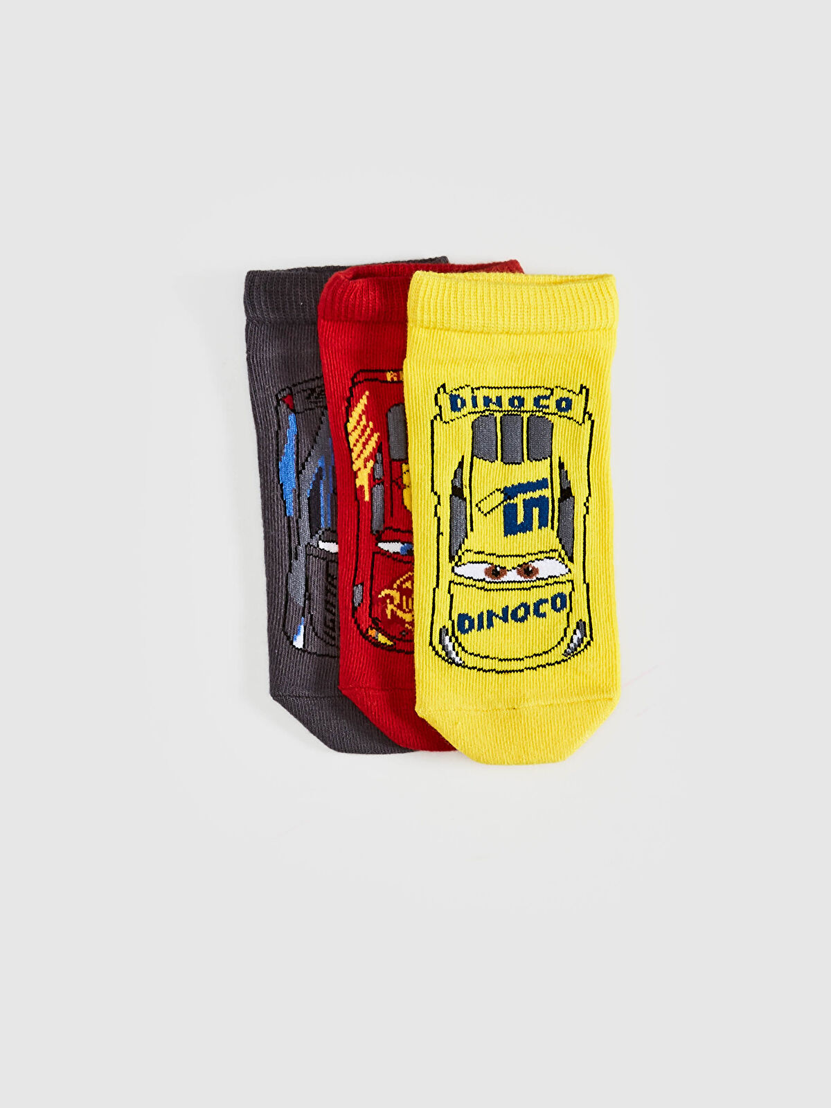 Erkek Çocuk Arabalar Desenli Patik Çorap 3'lü