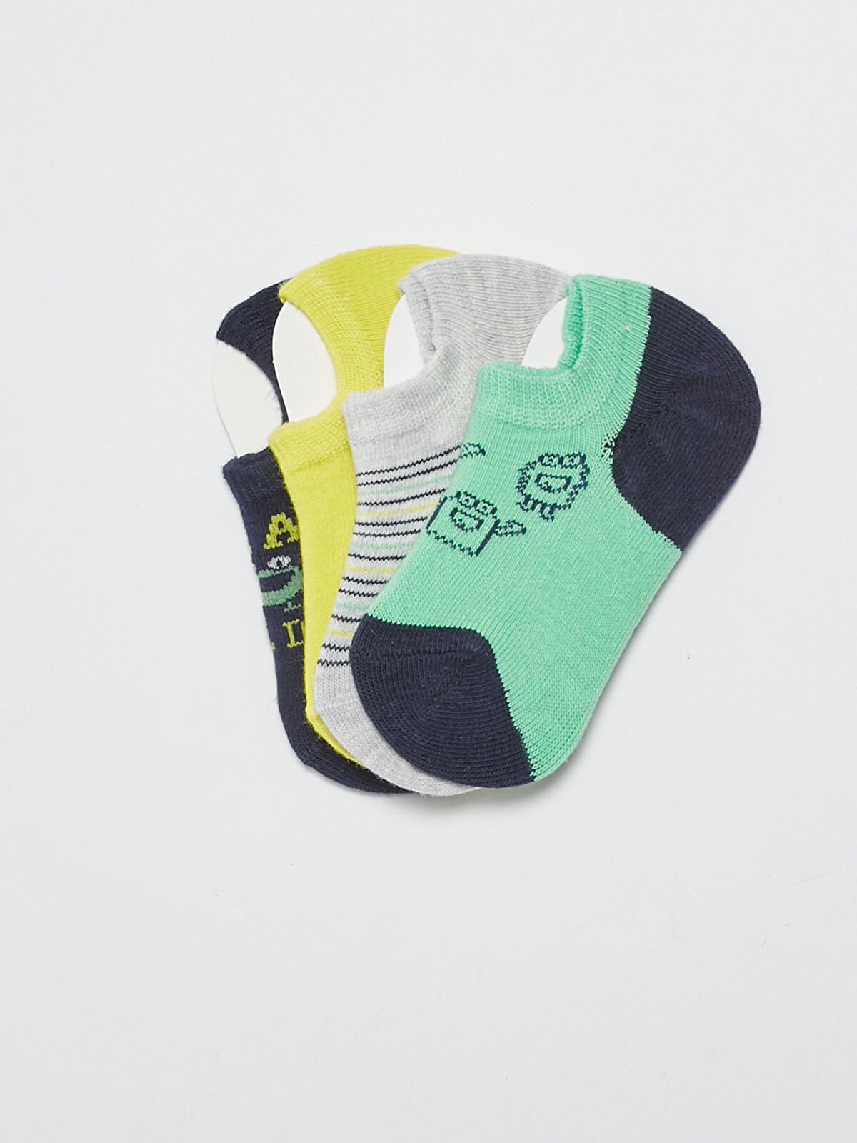 Desenli Erkek Bebek Sneaker Çorap 4'lü