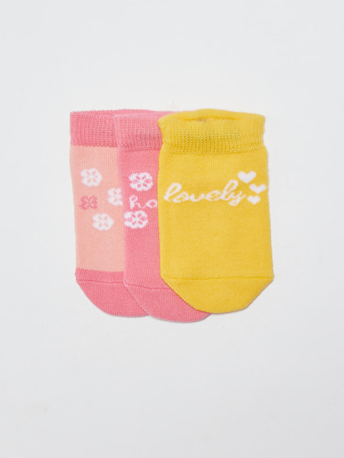 Desenli Kız Bebek Patik Çorap 3'lü