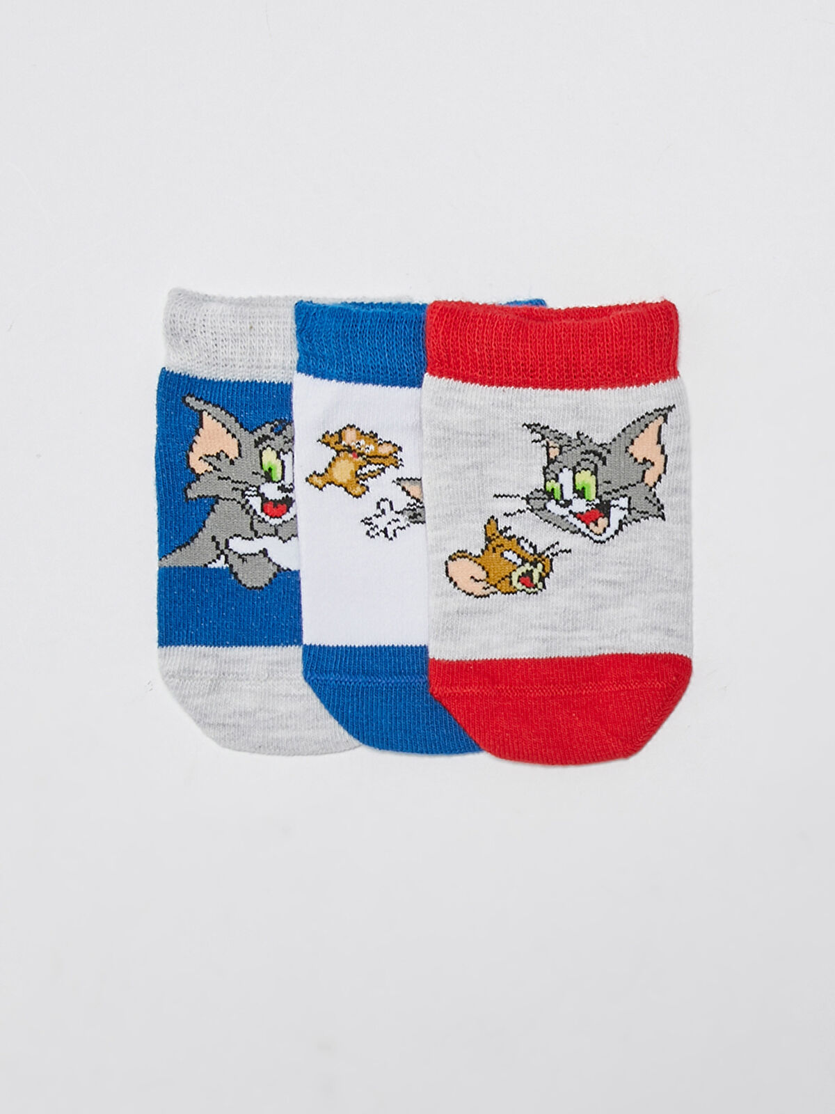 Tom and Jerry Baskılı Erkek Bebek Patik Çorap 3'lü