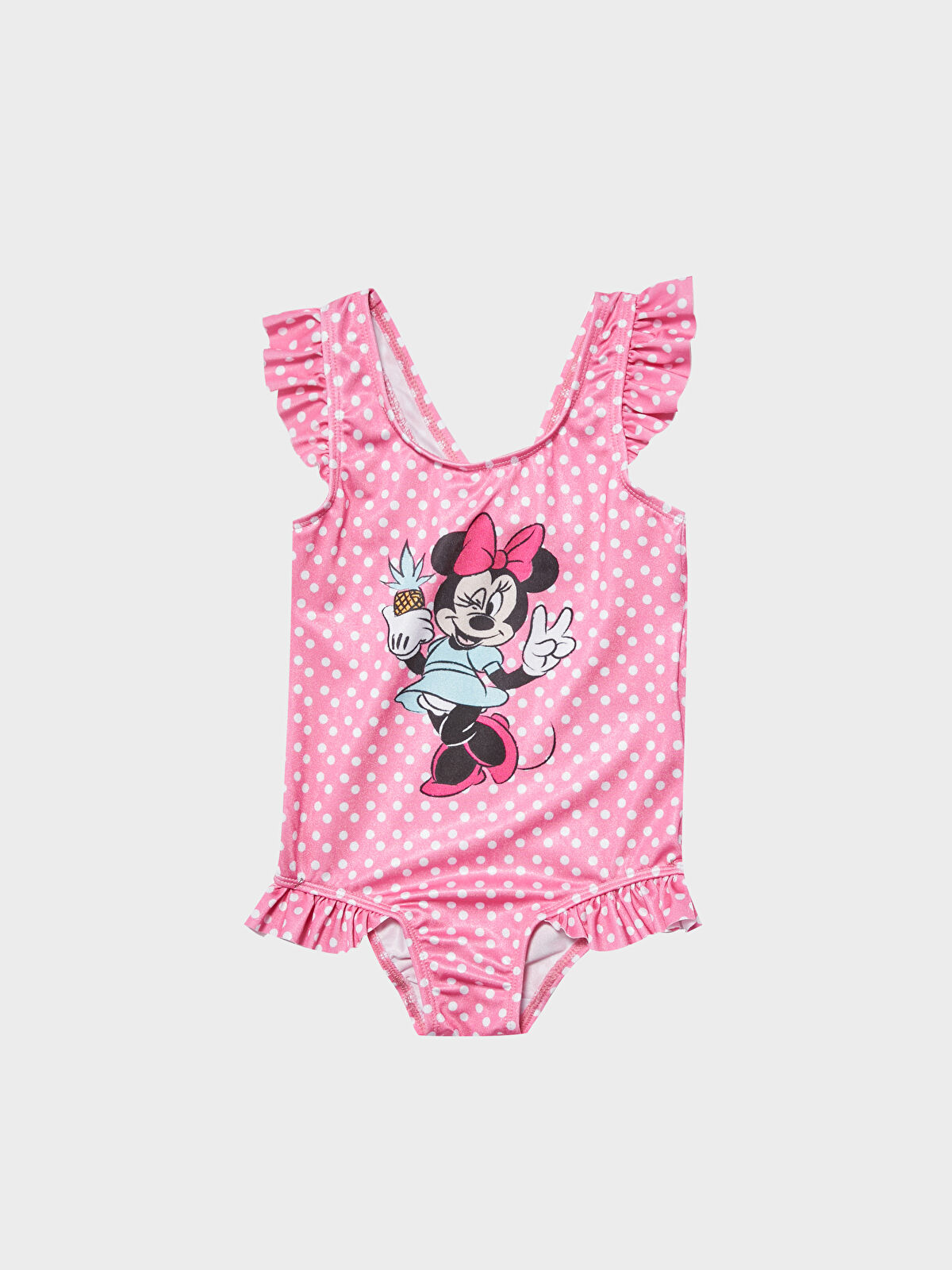 Minnie Mouse Baskılı Kız Bebek Mayo