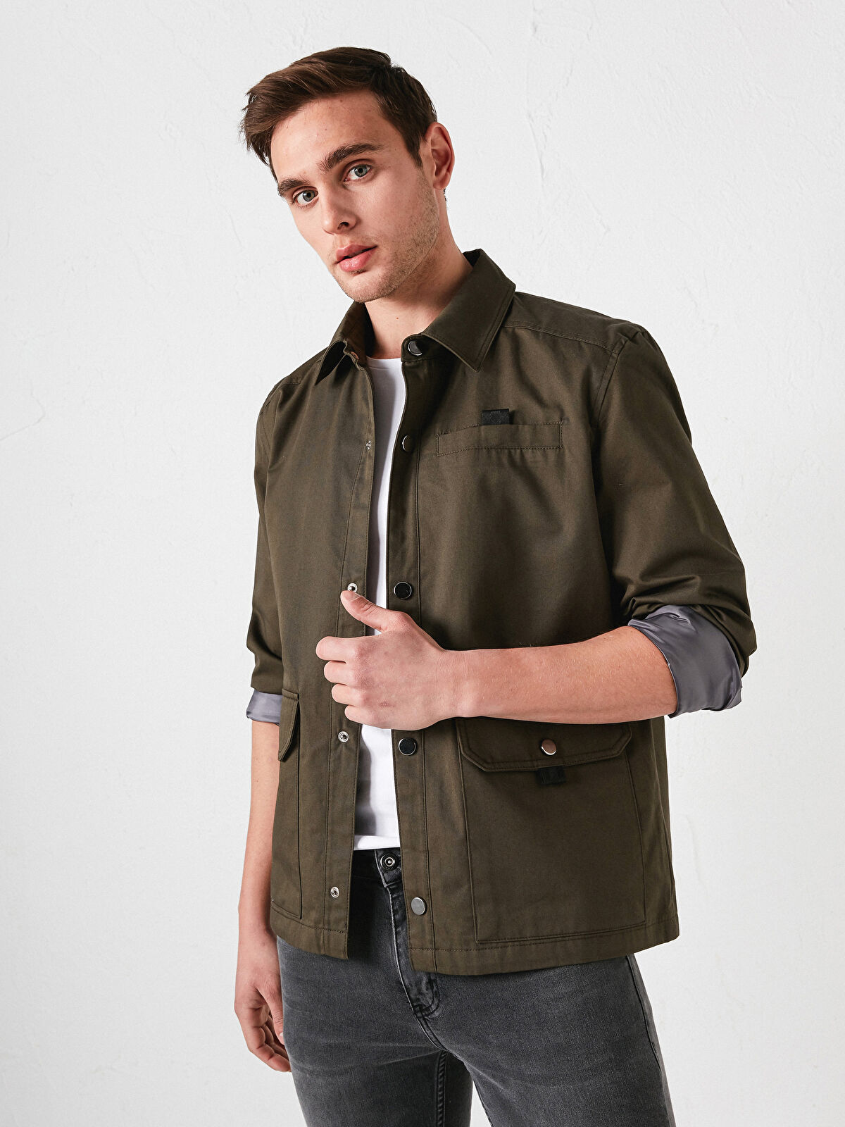 LCW CLASSIC Standart Kalıp Gömlek Yaka İnce Erkek Mont