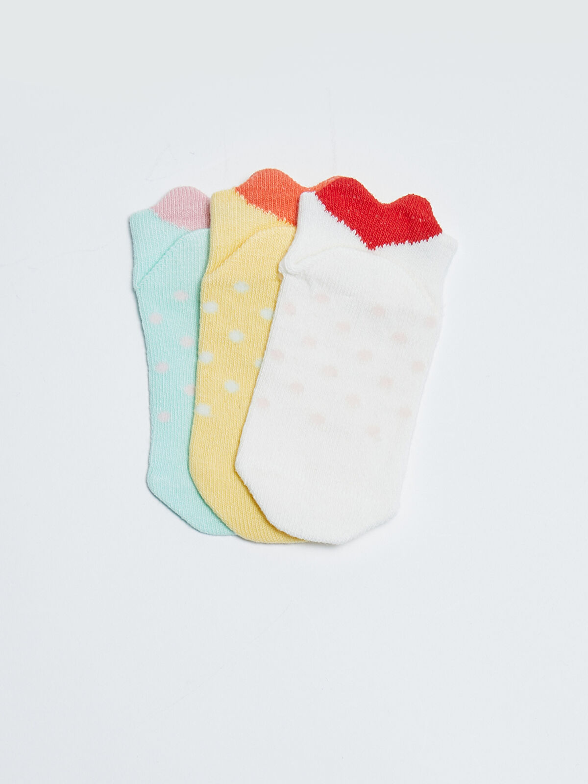 Desenli Kız Bebek Patik Çorap 3'lü