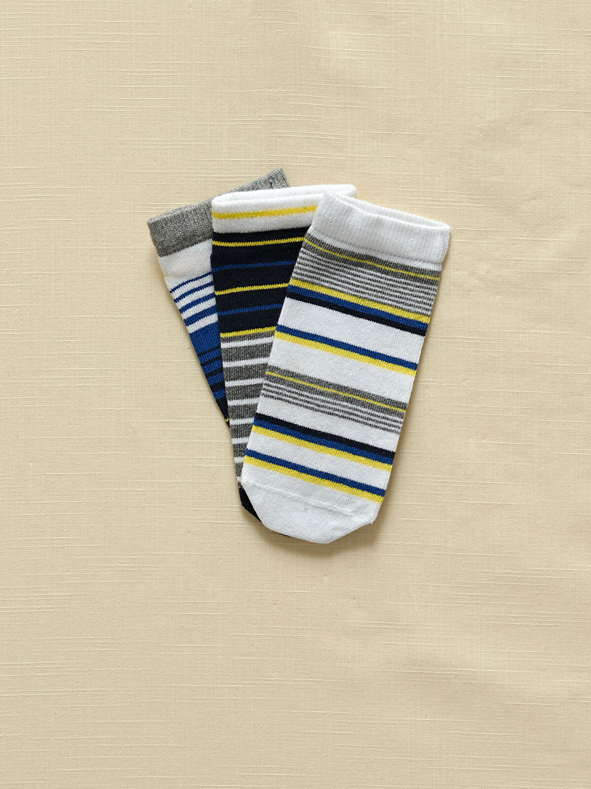 LCW GREEN Çizgili Organik Pamuklu Erkek Çocuk Patik Çorap 3'lü LCW GREEN Çizgili Organik Pamuklu Erkek Çocuk Patik Çorap 3'lü