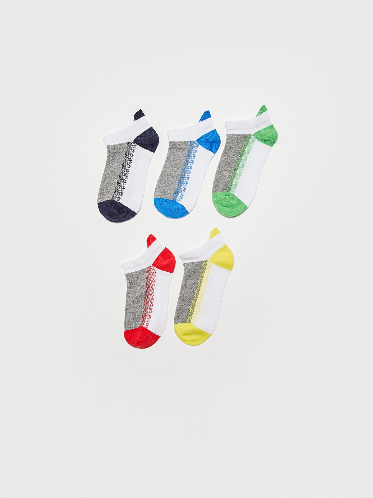 Renk Bloklu Erkek Çocuk Patik Çorap 5'li