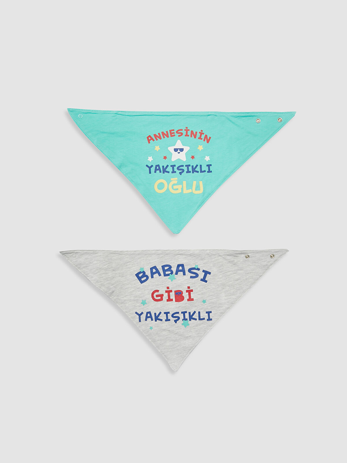 Baskılı Erkek Bebek Mama Önlüğü 2'li