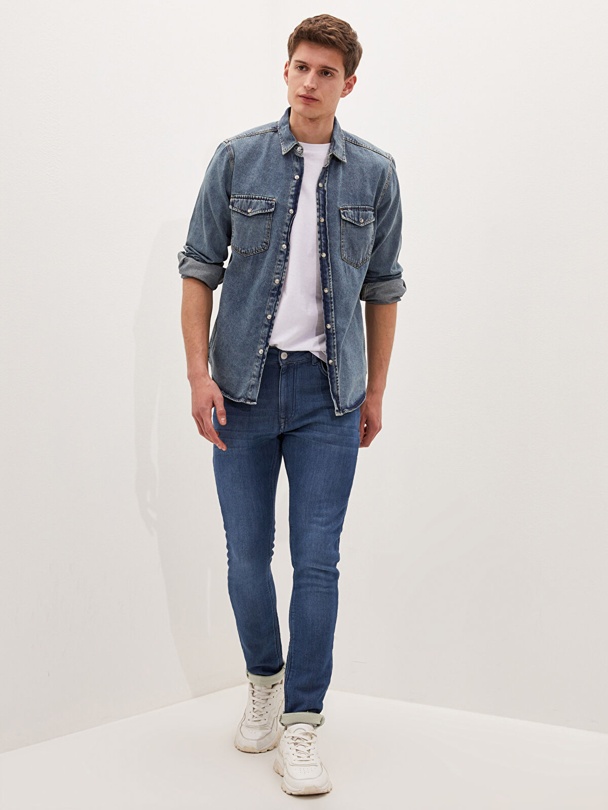 LCW CASUAL Regular Fit Uzun Kollu Erkek Jean Gömlek