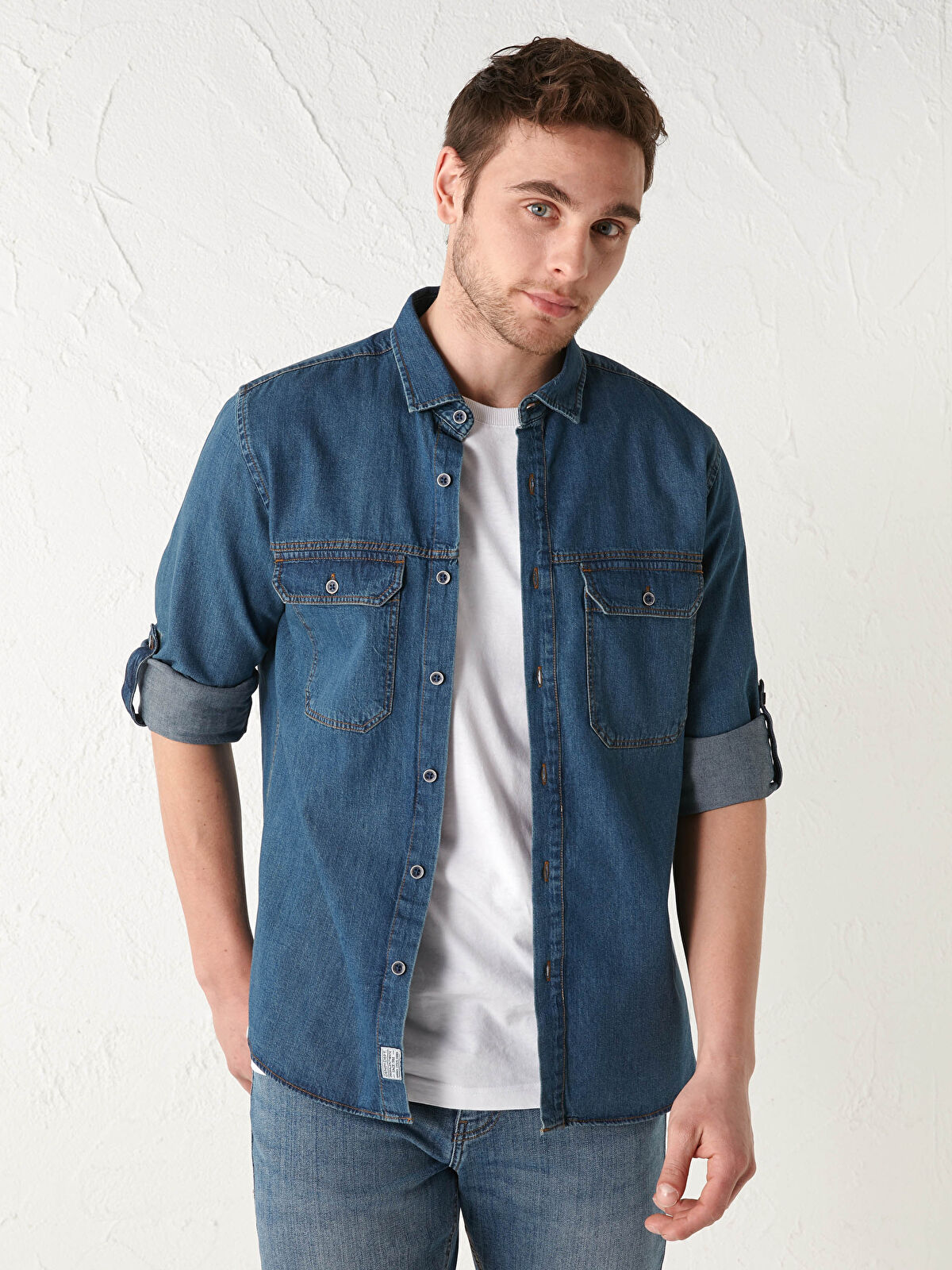 LCW CASUAL Regular Fit Uzun Kollu Erkek Jean Gömlek