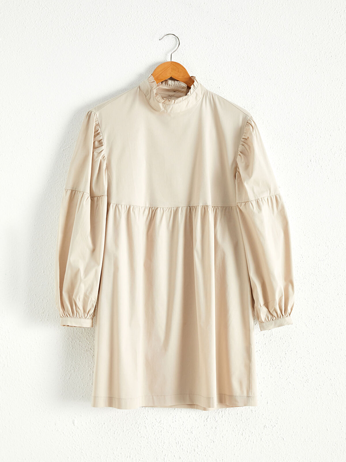 MODEST Düz Balon Kol Poplin Tunik