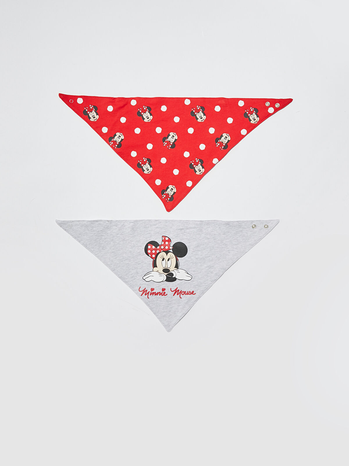 Minnie Mouse Baskılı Kız Bebek Mama Önlüğü 2'li