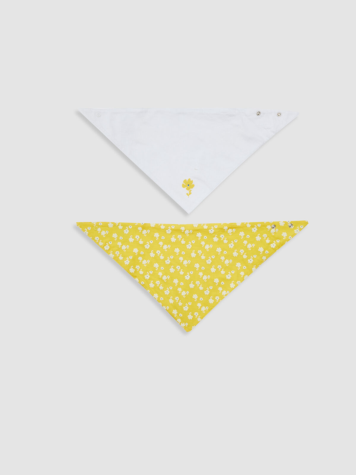 Desenli Pamuklu Kız Bebek Mama Önlüğü 2'li