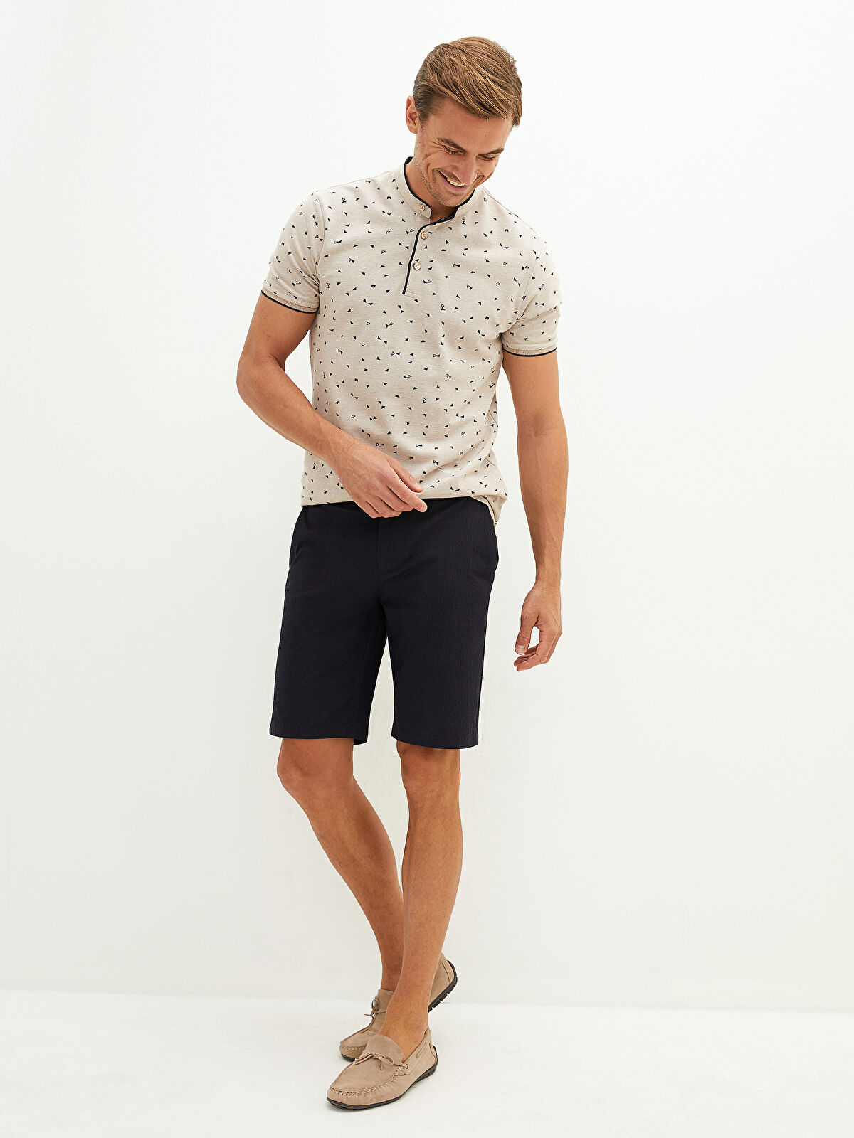 LCW VISION Slim Fit Dokulu Erkek Şort