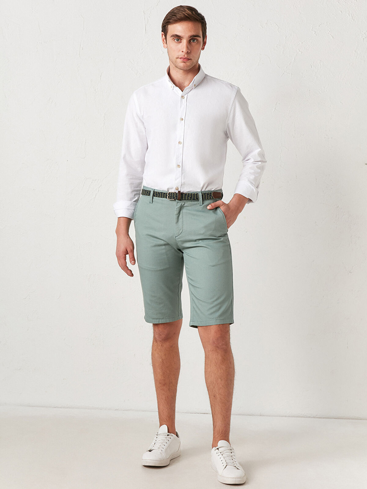 LCW VISION Slim Fit Bermuda Gabardin Erkek Şort