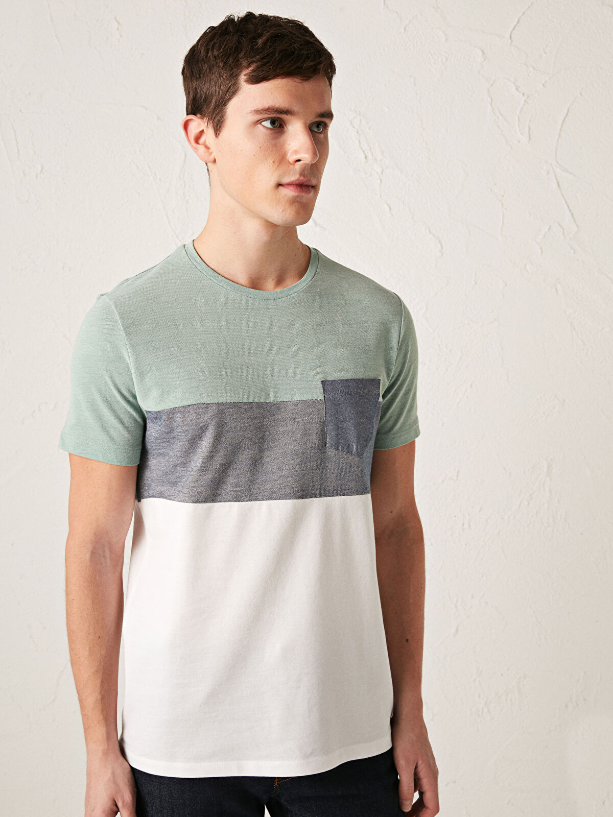 LCW VISION Bisiklet Yaka Kısa Kollu Renk Bloklu Pike Erkek Tişört LCW VISION Bisiklet Yaka Kısa Kollu Renk Bloklu Pike Erkek Tişört