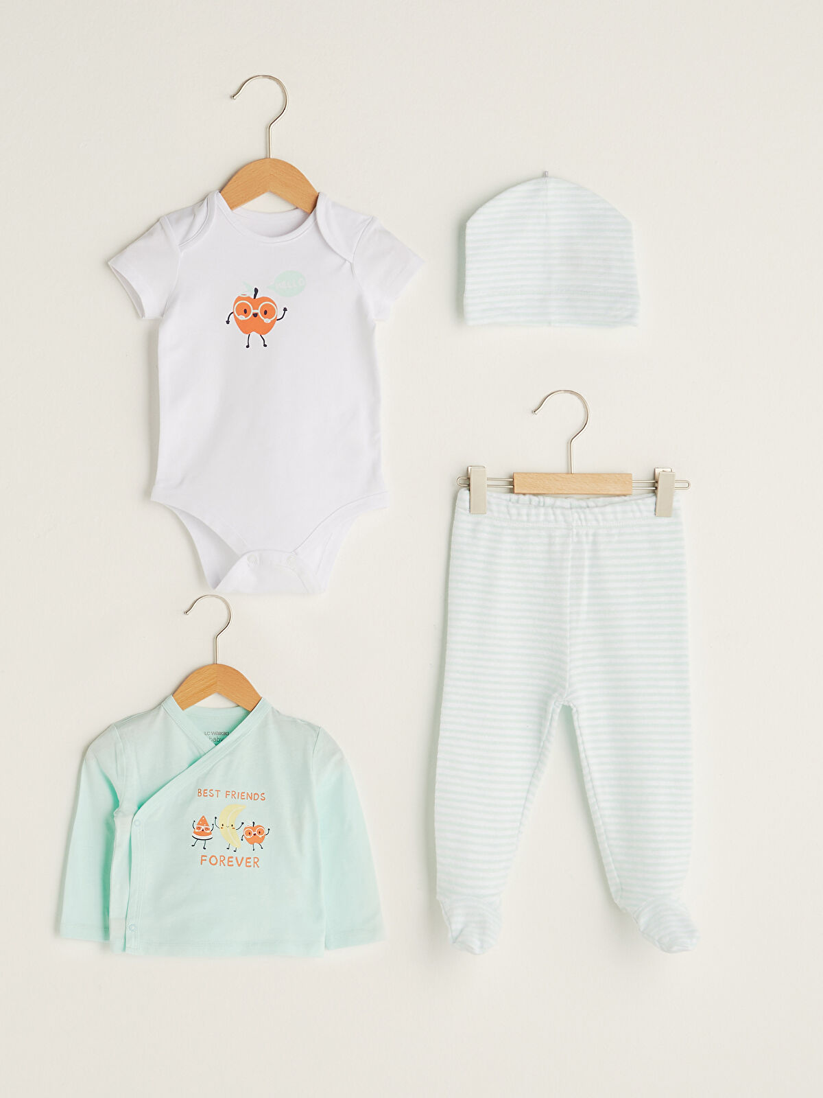 Baskılı Pamuklu Erkek Bebek Hastane Çıkış Seti