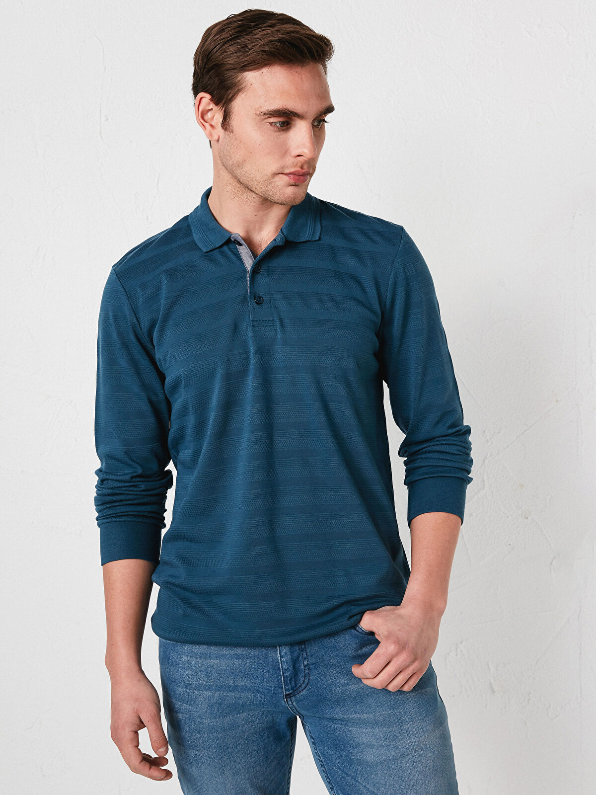 LCW CLASSIC Polo Yaka Uzun Kollu Pike Erkek Sweatshirt