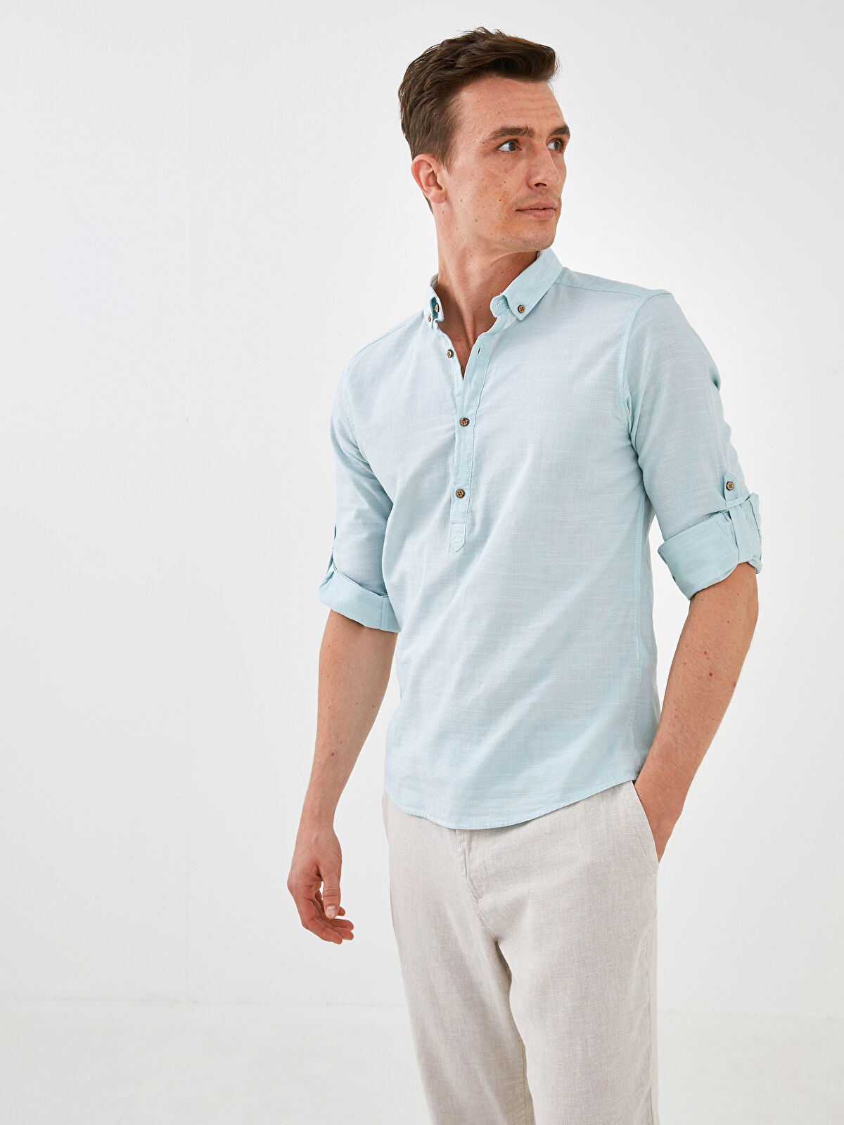 LCW VISION Ekstra Slim Fit Uzun Kollu Poplin Erkek Gömlek LCW VISION Ekstra Slim Fit Uzun Kollu Poplin Erkek Gömlek