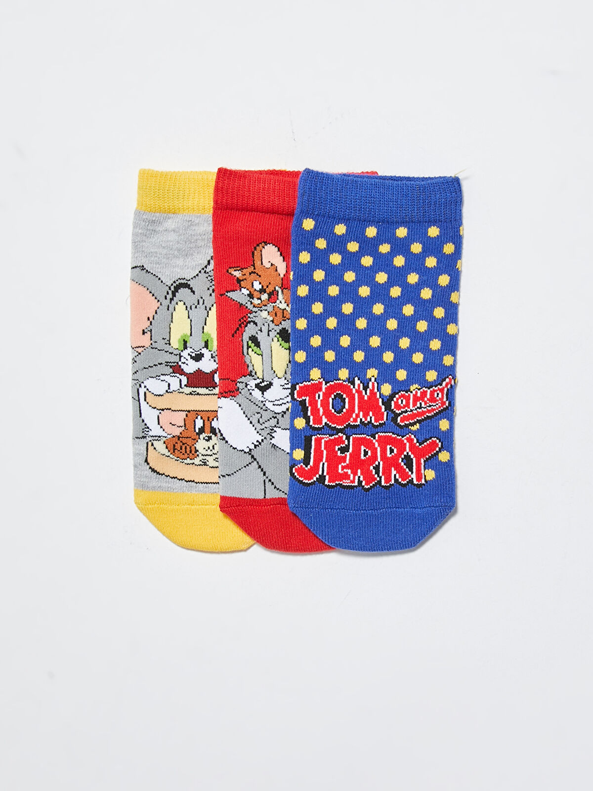 Tom ve Jerry Desenli Erkek Çocuk Patik Çorap 3'lü